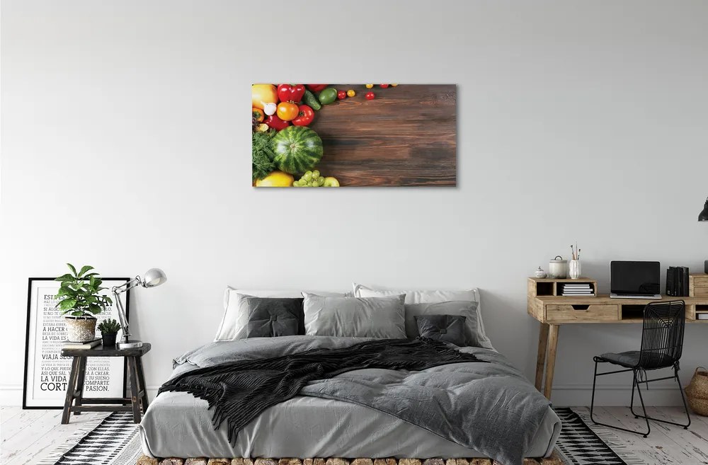 Obrazy na plátně Meloun rajčata kopr 100x50 cm