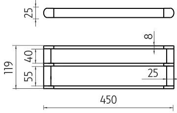 Nimco Držák na ručníky dvojitý, 45 cm NAVA - NA 28046D