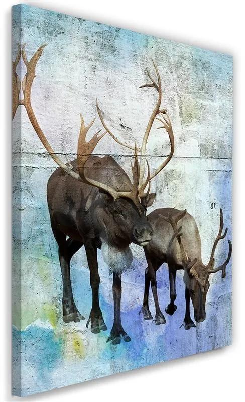 Gario Obraz na plátně Jelen a sob v zimě Rozměry: 40 x 60 cm