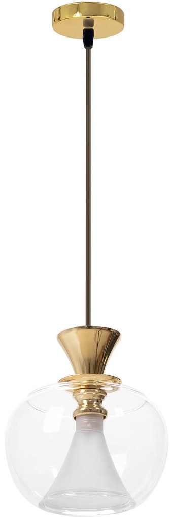 Toolight - Stropní lampa závěsná skleněná koule zlatá APP902-1CP, OSW-06676