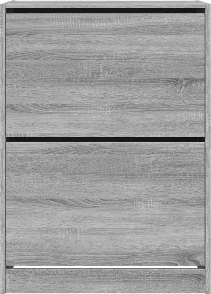 Botník se 2 výklopnými zásuvkami šedý sonoma 80 x 42 x 108 cm 3214404