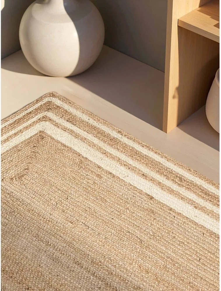 Krémový/v přírodní barvě oboustranný/ručně tkaný jutový koberec 80x150 cm Looma – Hanse Home