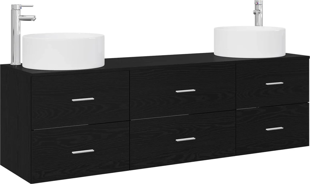 Sada koupelnového nábytku 3 ks Černá 49,5 x 44,5 x 65,5 cm 3405940