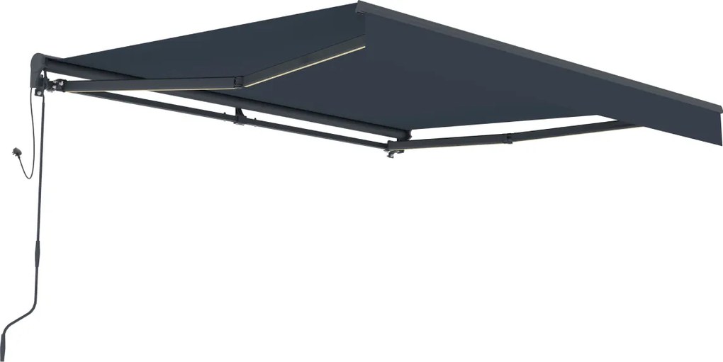 Elektrická markýza s LED osvětlením BestBerg BBSU-EL295CG / 295 x 250 cm / šedá