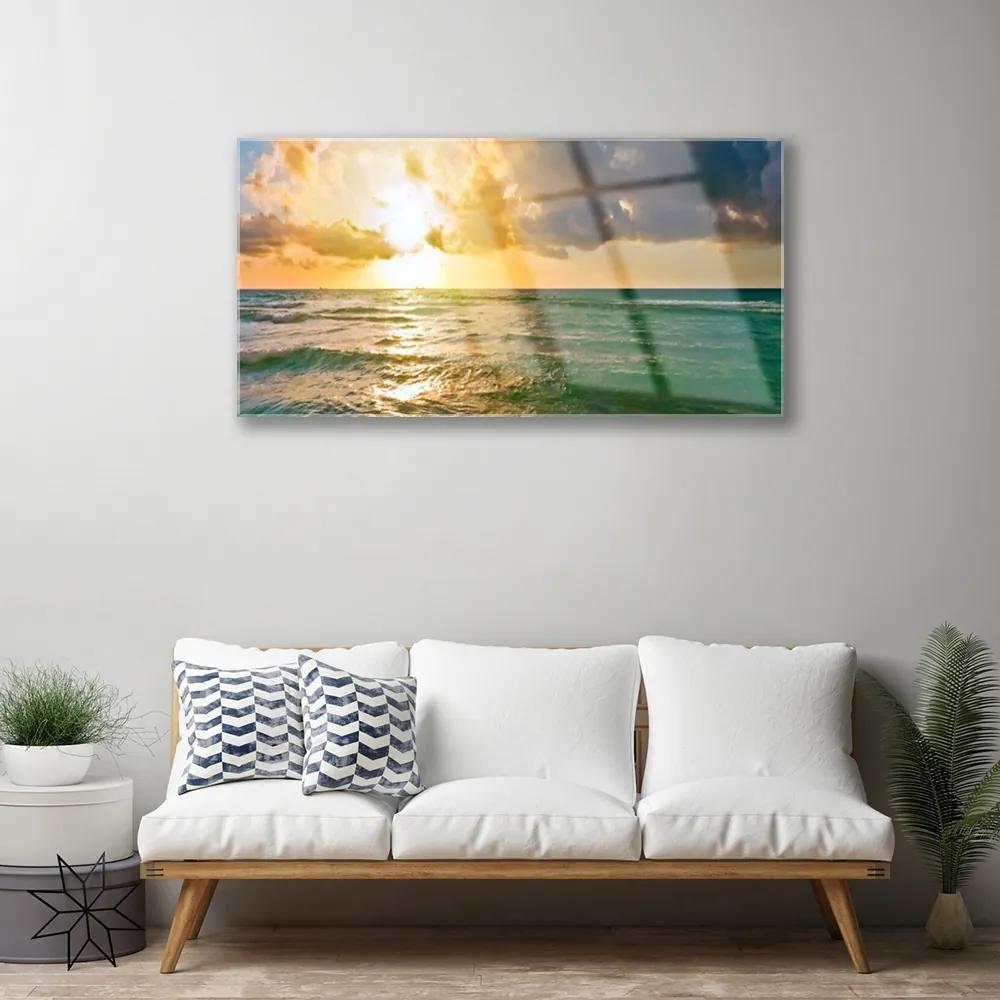 Obraz na skle Moře Západ Slunce 100x50 cm