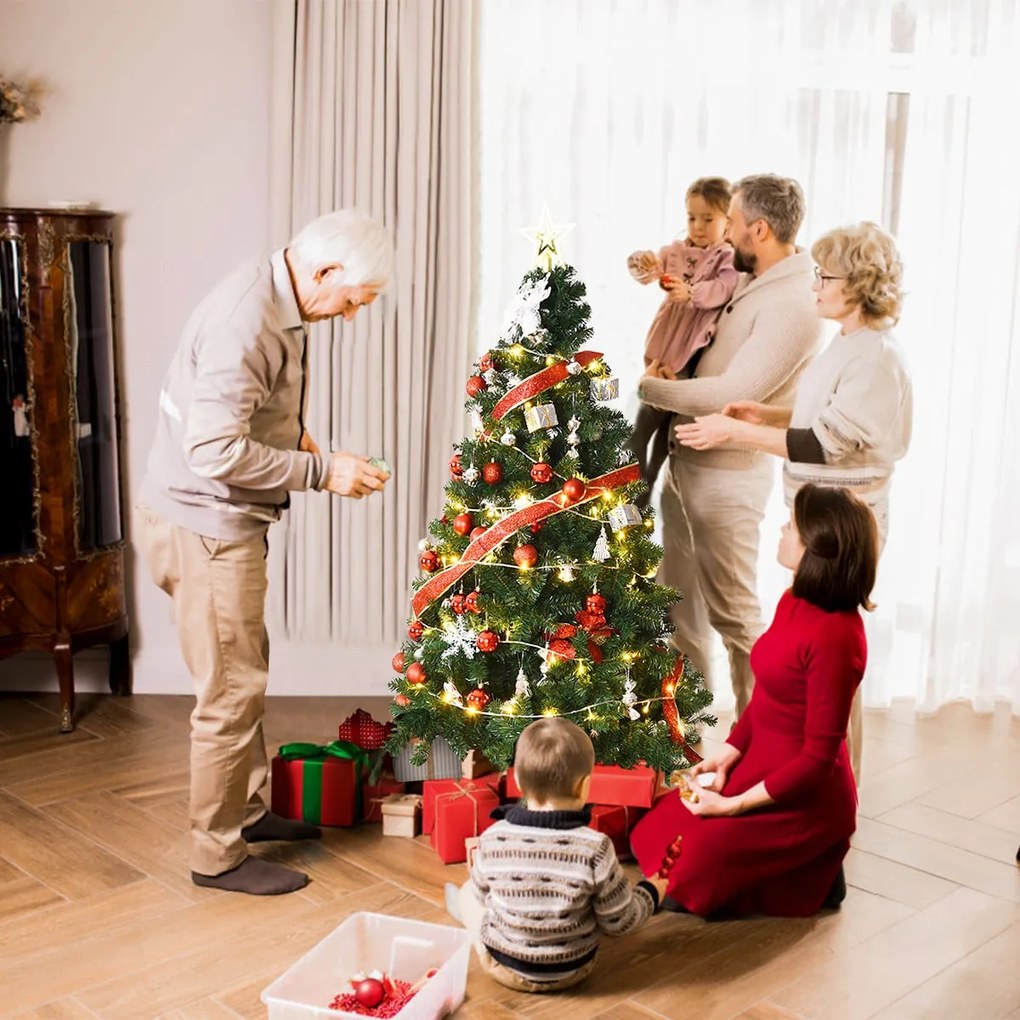 Costway Christmas Tree Umělý vánoční stromek s kovovým stojanem 150-240 cm