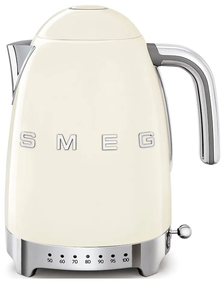 Krémová rychlovarná konvice z nerezové oceli 1,7 l Retro Style – SMEG