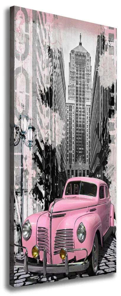 Wallmuralia Foto obraz na plátně do obýváku Růžové auto 50x125 cm