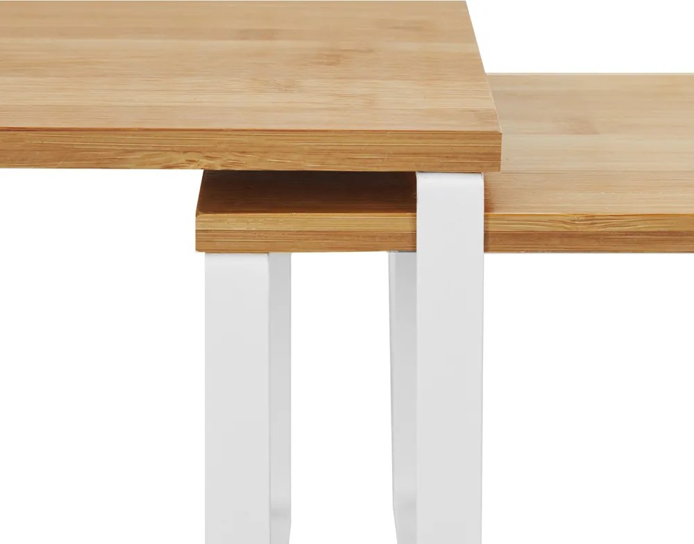 Sada bambusových organizérů CEZAR, 2ks, hnědá/bílá SongmicsHome
