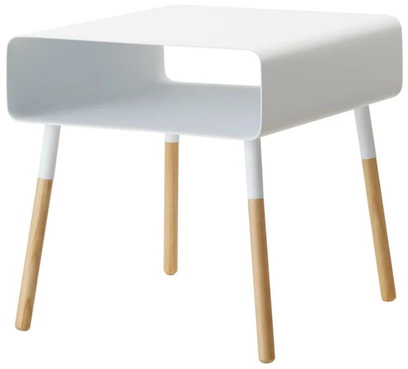 Bílý odkládací stolek YAMAZAKI Plain, výška 35 cm