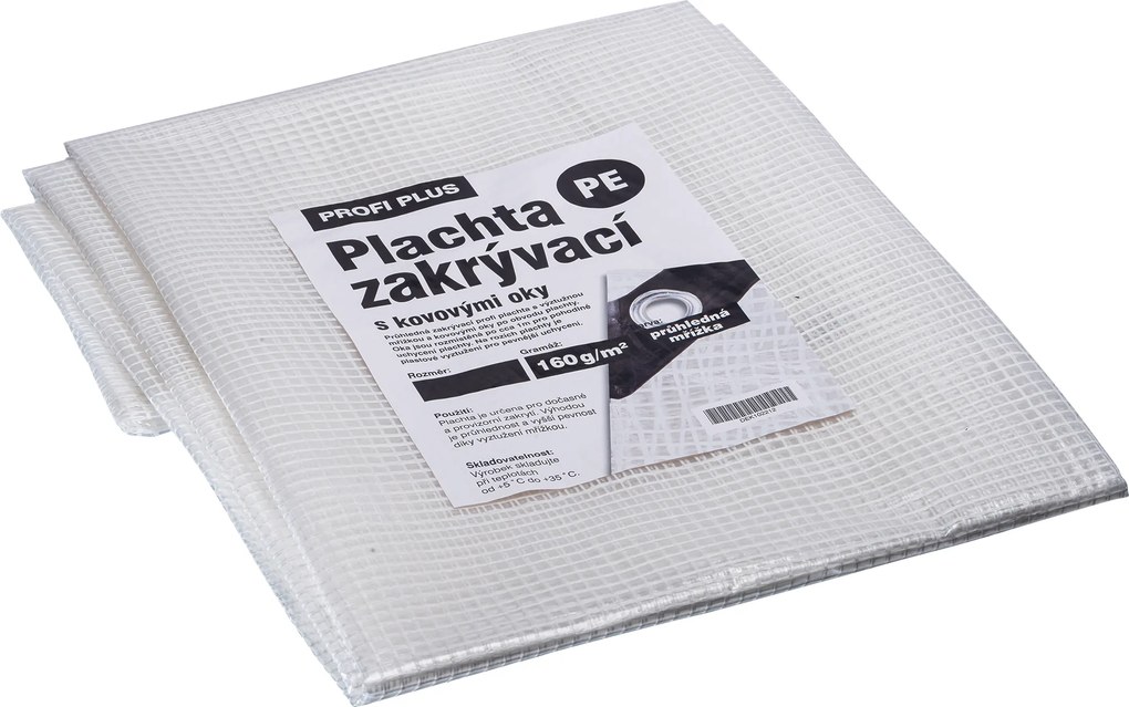 Plachta zakrývací PROFI PLUS 160 g/m2 průhledná 2×3 m