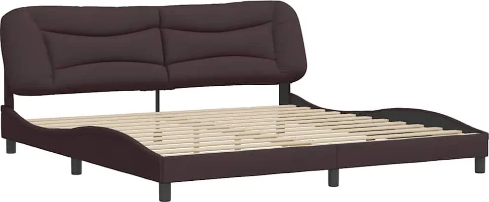 Rám postele bez matrace Hvar tmavě hnědý 200 x 200 cm textil 3207796