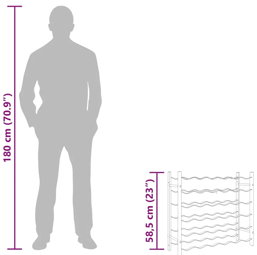 vidaXL Marketos Stojan na víno na 36 lahví černý železný
