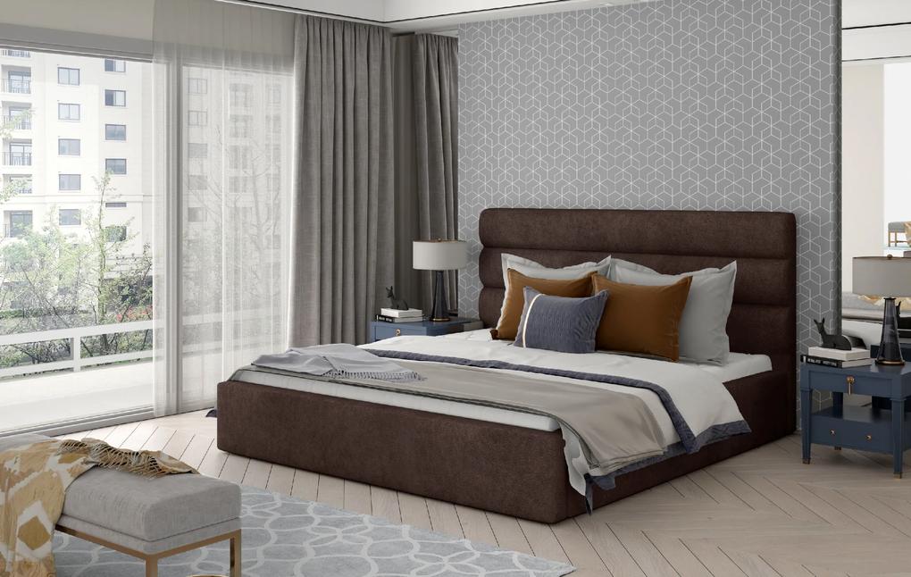 Caramel postel 200x200 kovový rošt/plynové písty/úložný prostor Materiál / Dekor: Soft 33
