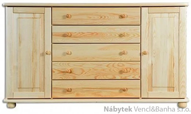 dřevěná komoda, prádelník z masivního dřeva borovice KD164 pacyg