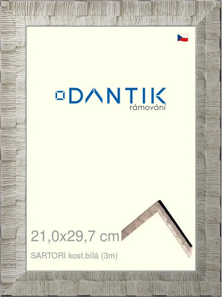 DANTIK rámeček 21x29,7 | SARTORI kost.bílá (Sklo Čiré)