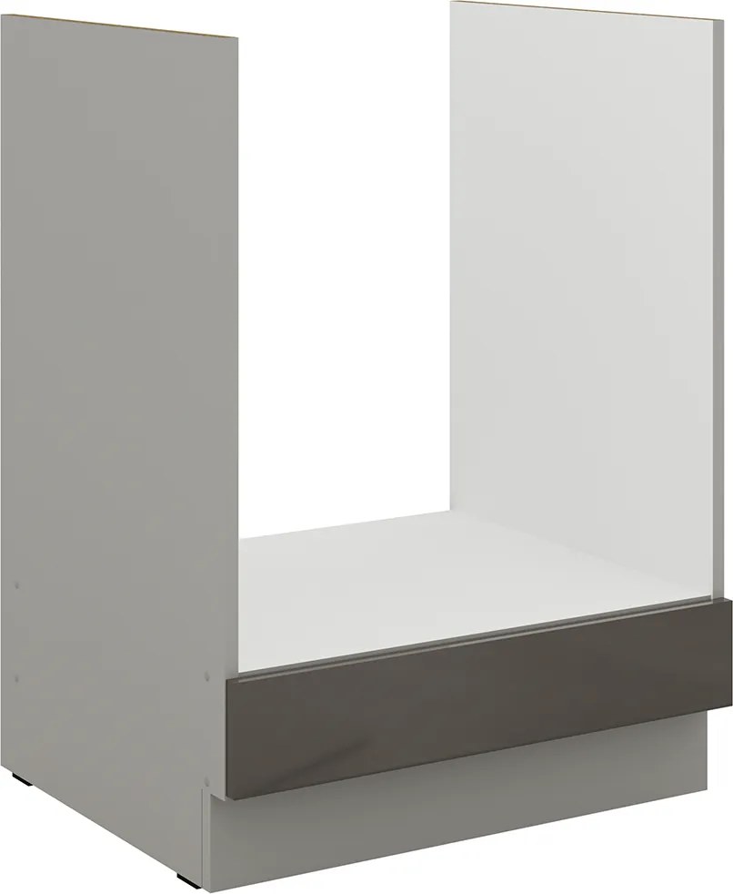 GREY gr | dolní skříňka 60 D GAZ na vestavnou troubu | 60 cm | světle šedá/tmavě šedá lesk