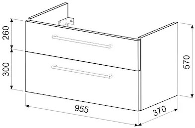 Skříňka pod umyvadlo Naturel Ratio 100 cm, bílá lesklá PN1002Z56.9016G