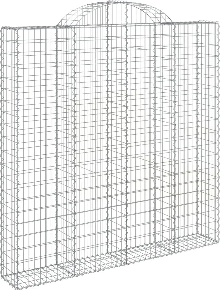 Klenutý gabionový koš 200 x 30 x 200/220 cm pozinkované železo 153490