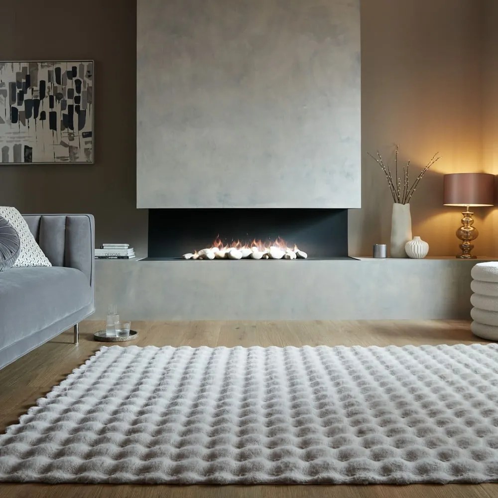 Světle šedá syntetická kožešina 80x150 cm Waffle Faux Fur – Flair Rugs