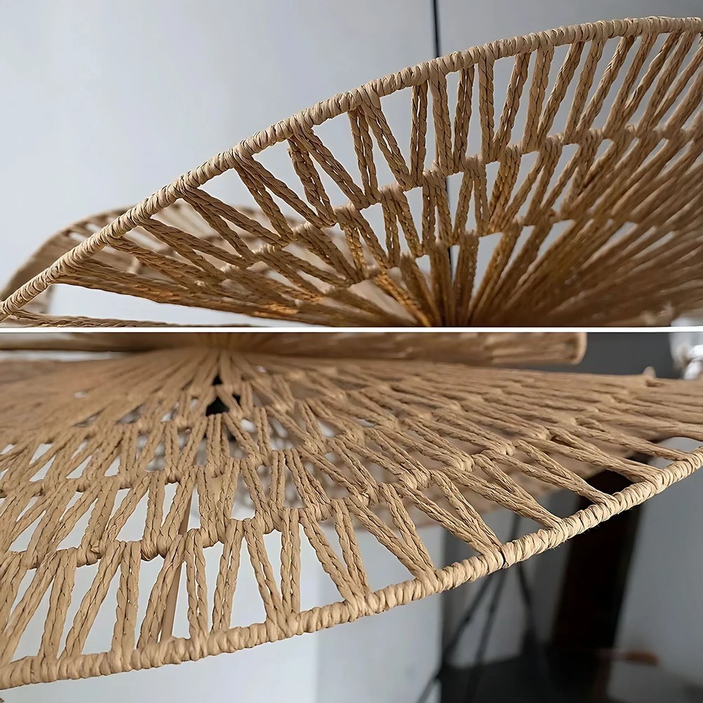 Toolight Rea, PŘÍRODNÍ BOHO ZÁVĚSNÉ STROPNÍ SVÍTIDLO APP1738-1CP 80CM, OSW-06061
