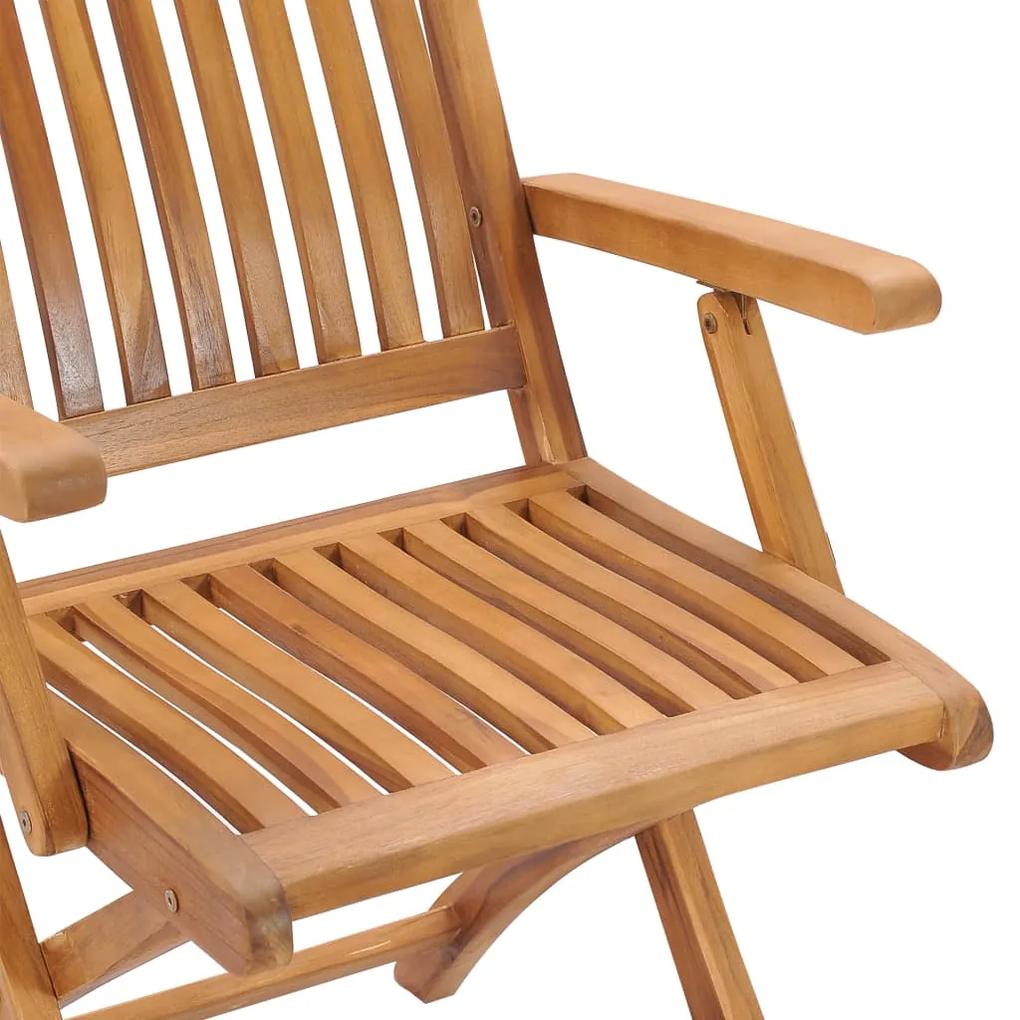 Zahradní židle 2 ks jasně zelené podušky masivní teakové dřevo,  3062417