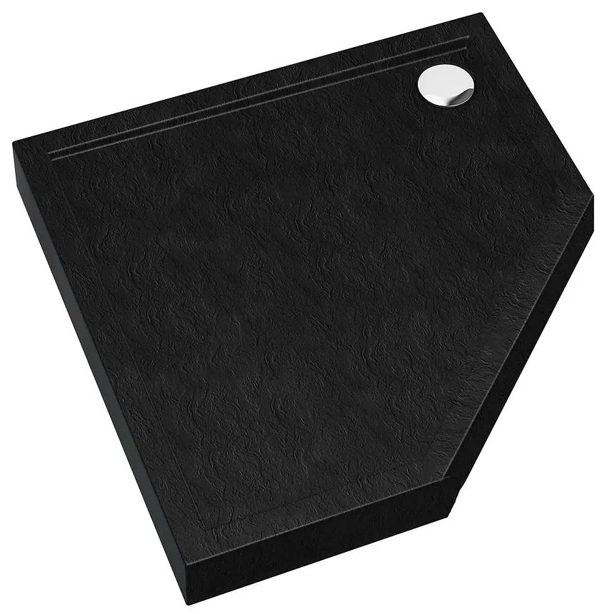 Vanička pětiúhelníkový Black Stone 80x80x12 Espera Plus AQM4697CST