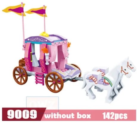 Mini stavebnice pro dívky, různé druhy Varianta: kočár s koňmi 142 ks