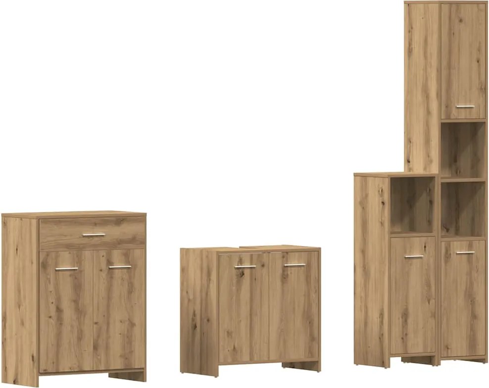 4dílná koupelnová sestava dub artisan kompozitní dřevo 3328942