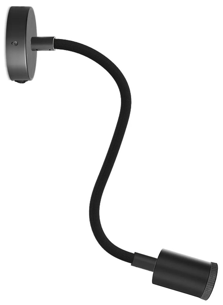 creative cables Fermaluce Flex 30 bodové svítidlo s mini baldachýnem s vypínačem a mini reflektorem GU1d0 Barva: Černá