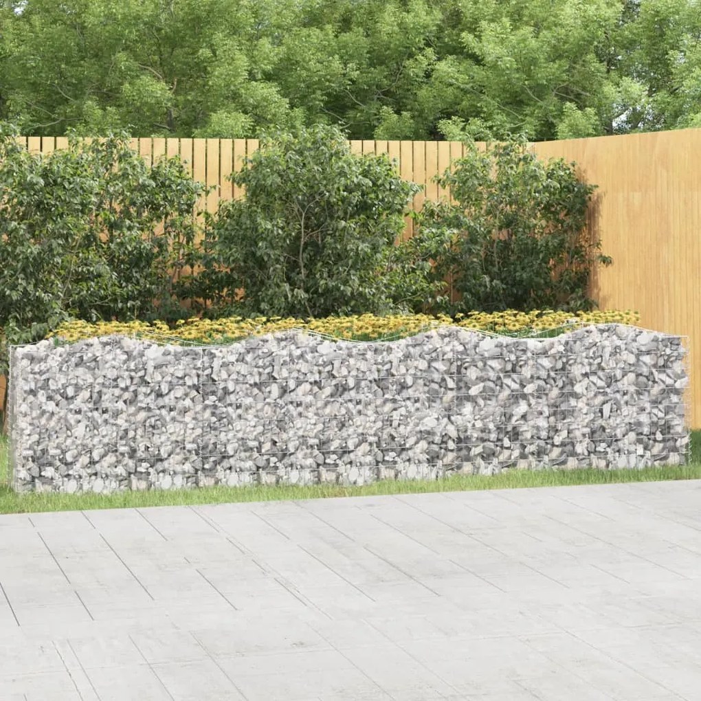 Klenutý gabion vyvýšený záhon 400x50x100 cm pozinkované železo 153547