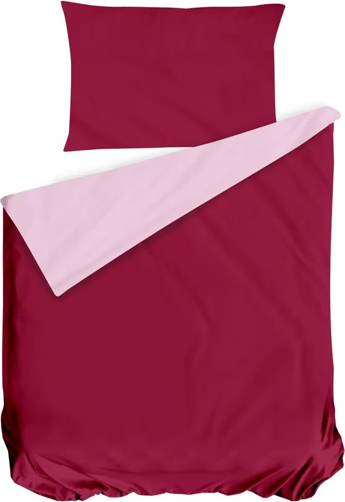 Italské povlečení 100% bavlna Doubleface vínovo-růžová - 140x200 / 70x90 cm