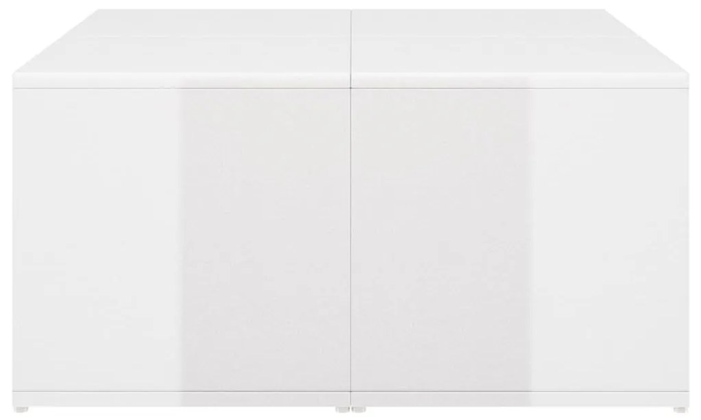 Konferenční stolky 4 ks bílé vysoký lesk 33x33x33cm dřevotříska - Default Title