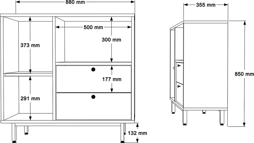 Skříňka na mikrovlnku Houseland Royce 01 dub Castello/bílá