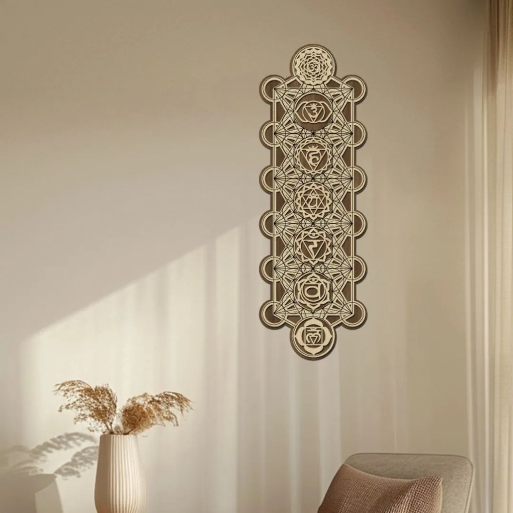 dřevo života Dřevěná dekorace Čakrový panel Zvolte rozměr (cm): 27x80, Zvolte barvu dekoru: Dub Sonoma-Wenge