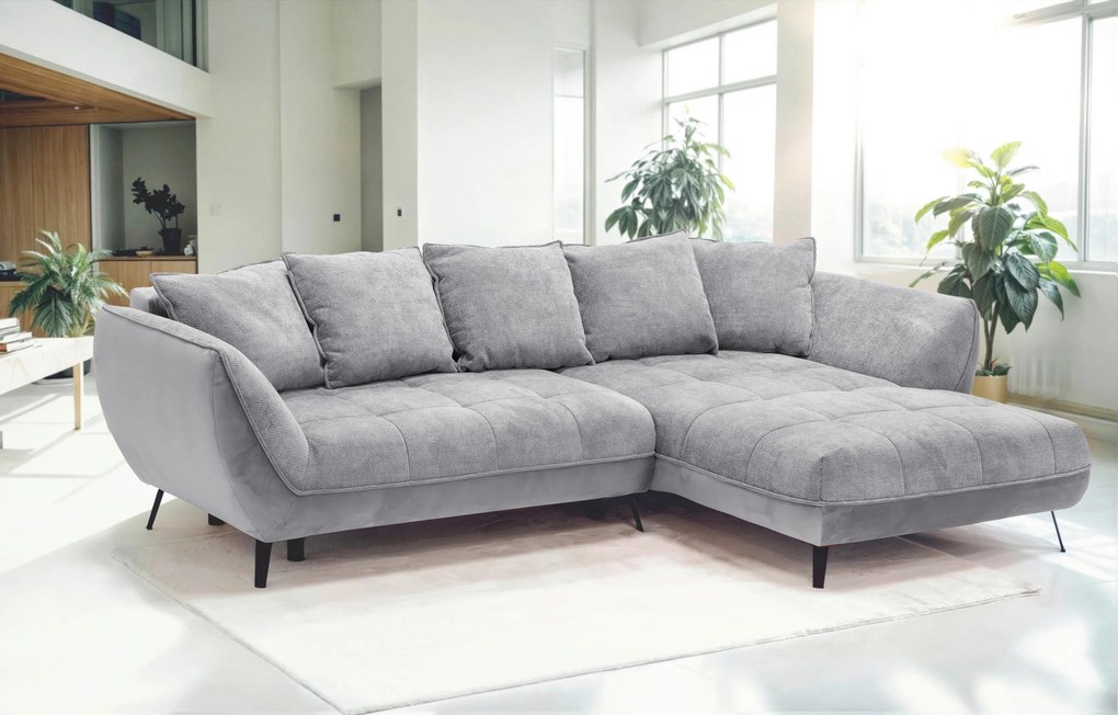 XXXLutz ROHOVÁ SEDAČKA, textil, šedá, světle šedá MID.YOU - Sedací soupravy - 000694008406