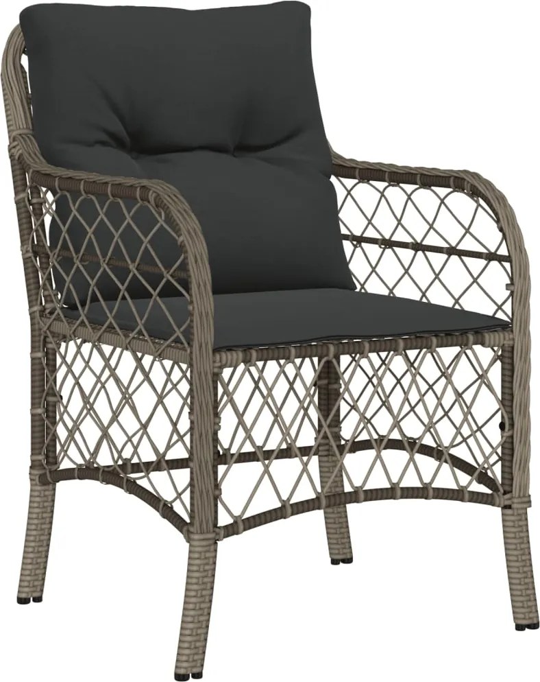 5dílný zahradní jídelní set s poduškami šedý polyratan 3212127