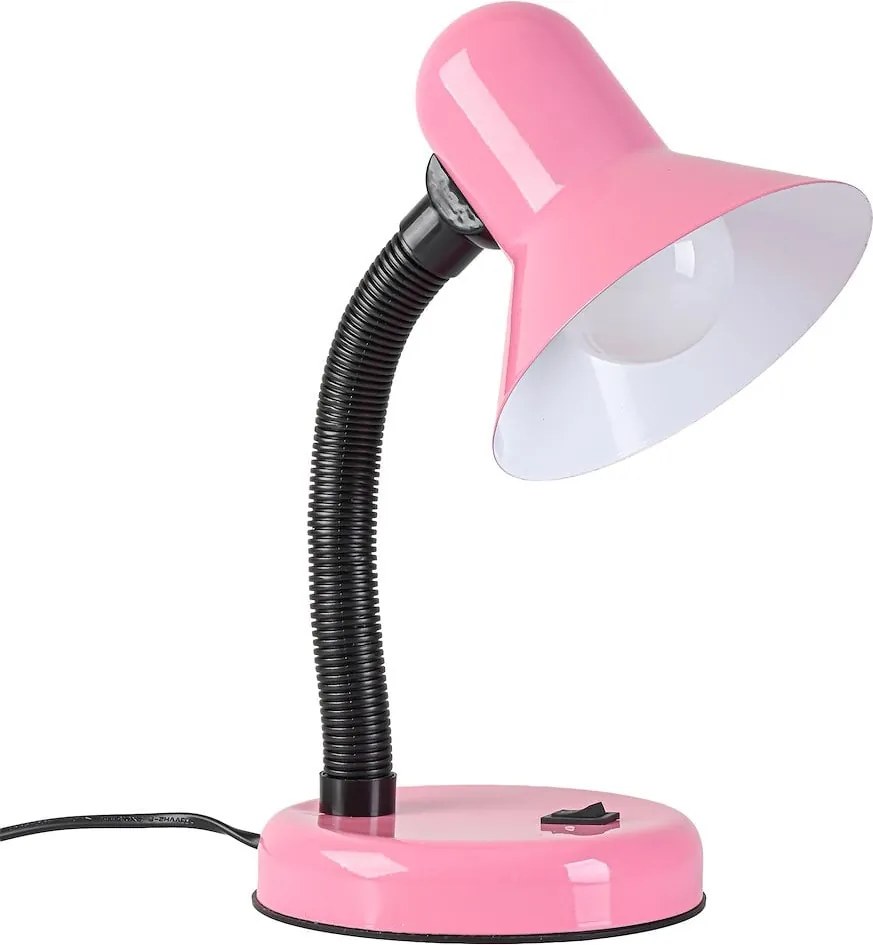 Stolní lampa Mentor, 1x růžové stínítko, p