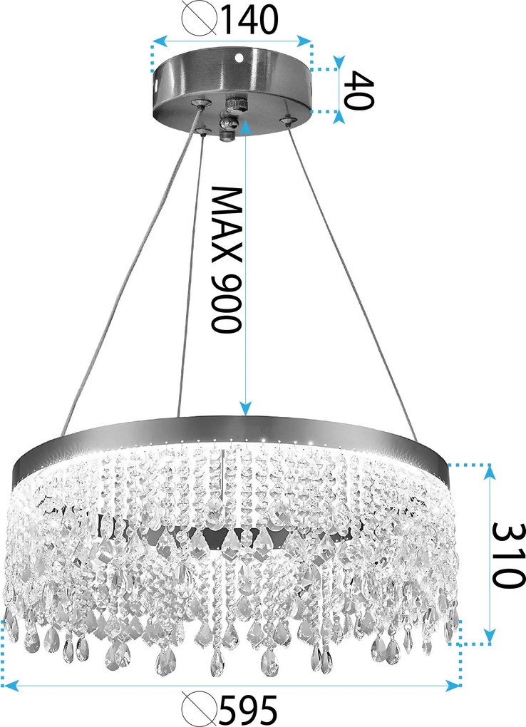 Toolight Toolight, LED stropní osvětlení 60cm, 24W, 4000K, APP1731-1CP, zlatá, OSW-04342