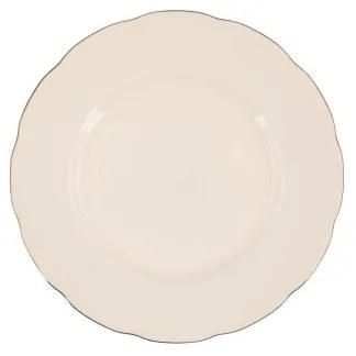 Jídelní sada 54 ks bílá/měděná/kostní porcelán