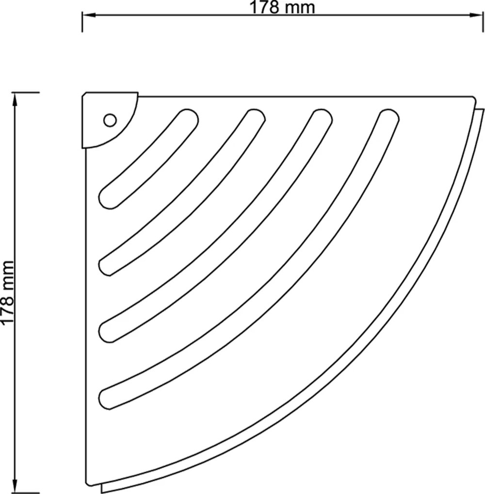 Gedy, Rohová police, 178x178 mm, ABS/leštěný nerez, ES81