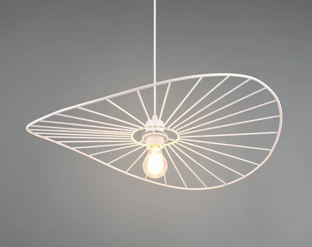 Bílé závěsné svítidlo ø 60 cm Chapeau – Reality