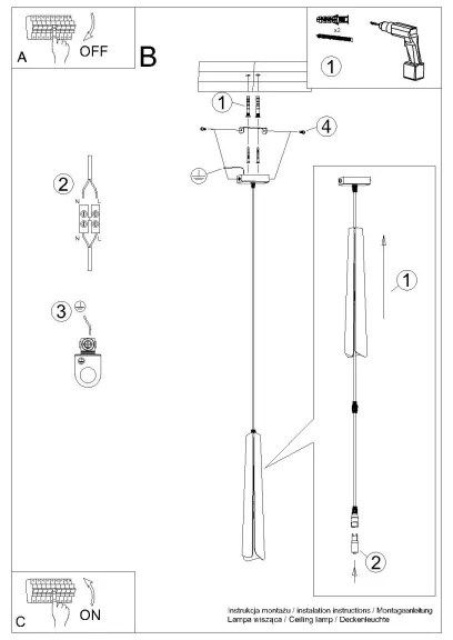 Sollux SL.1400 - Lustr na lanku PRYSM 1xG9/8W/230V černá