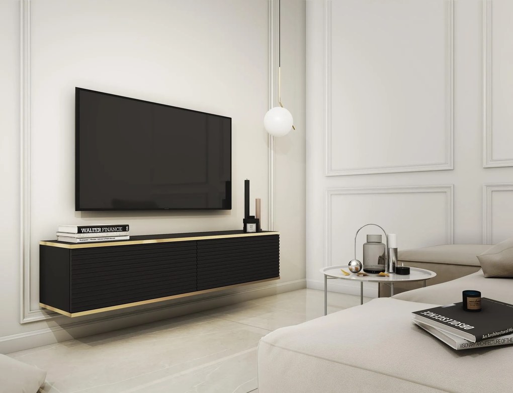 Piaski Závěsná TV skříňka ORO RTV135 MDF Barva: černá