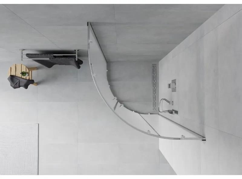 Mexen Rio půlkruhový sprchový kout 90 x 90 cm, Vzor jinovatky, Chromovaná - 863-090-090-01-30