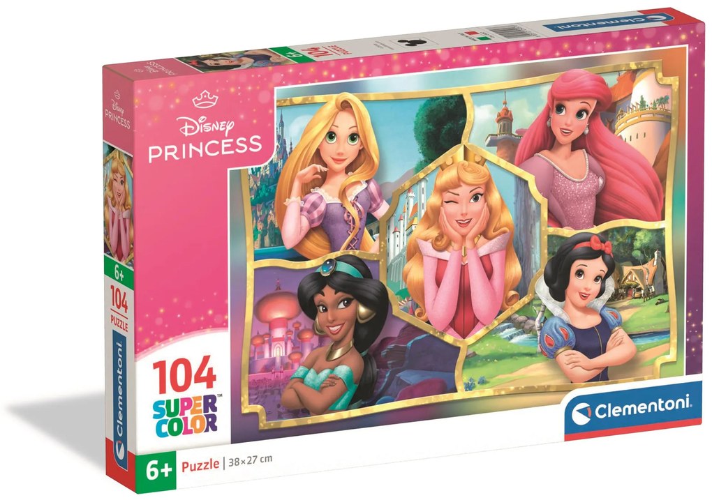 Clementoni - Puzzle 104 Disney Princezny 2
