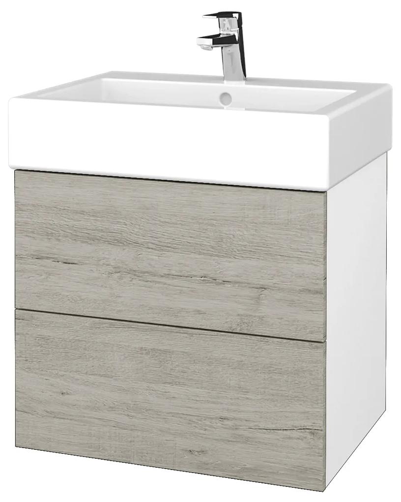 Dřevojas Koupelnová skříň VARIANTE SZZ2 60 Varianta: N01 Bílá lesk / D01 Beton