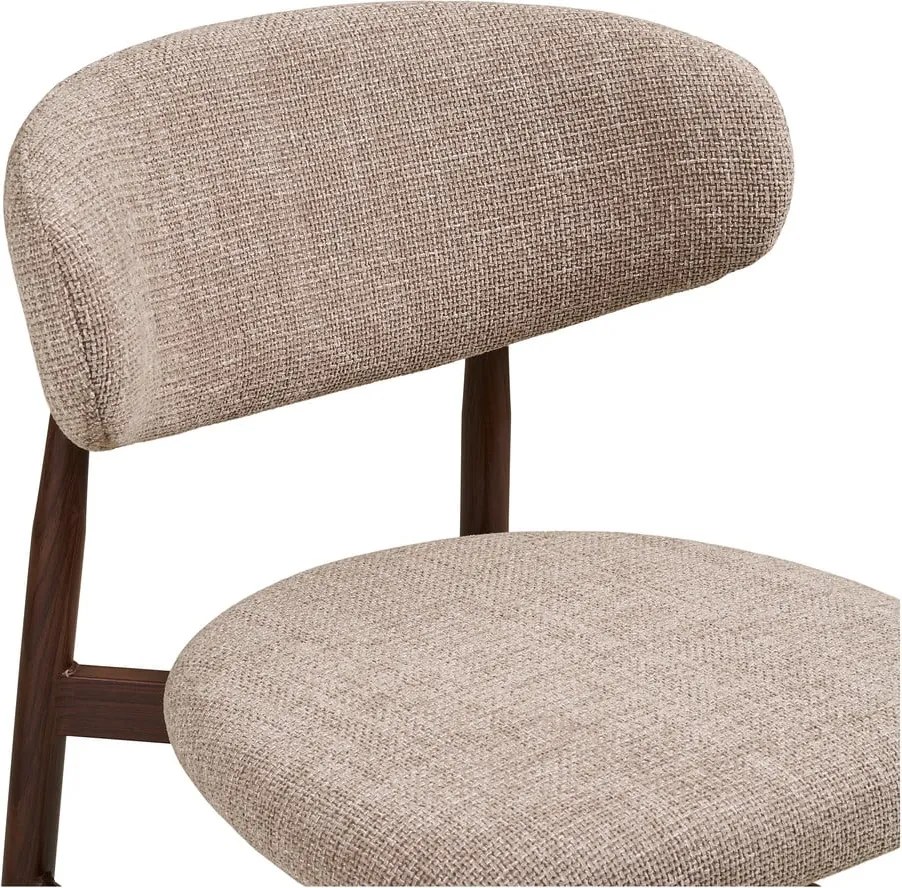 Béžová/tmavě hnědá čalouněná barová židle (výška sedáku 65 cm) Levanto – House Nordic
