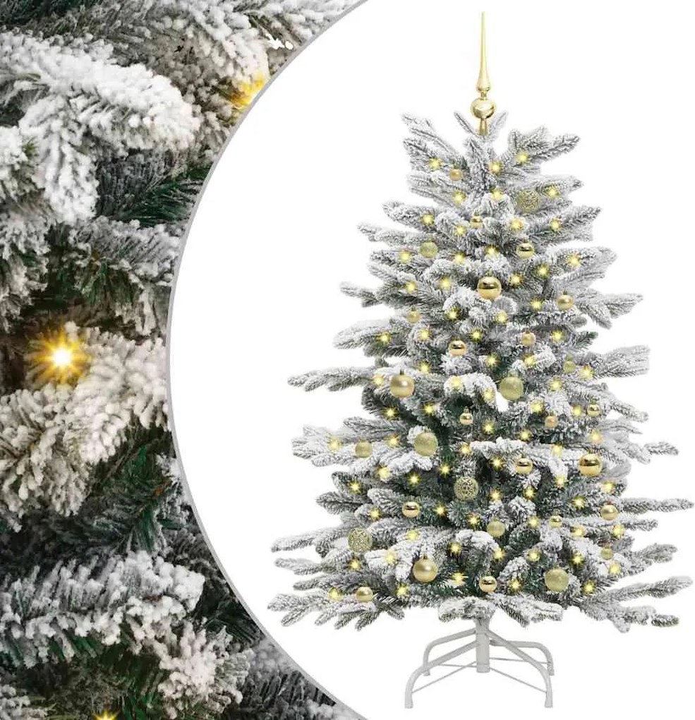 Umělý Skládací Vánoční Strom Bílá 150 cm PE a PVC 3395635