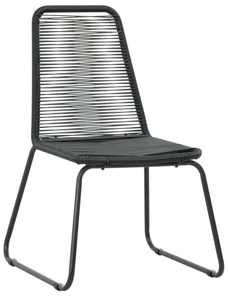 Zahradní židle 2 ks polyratan černé - Default Title
